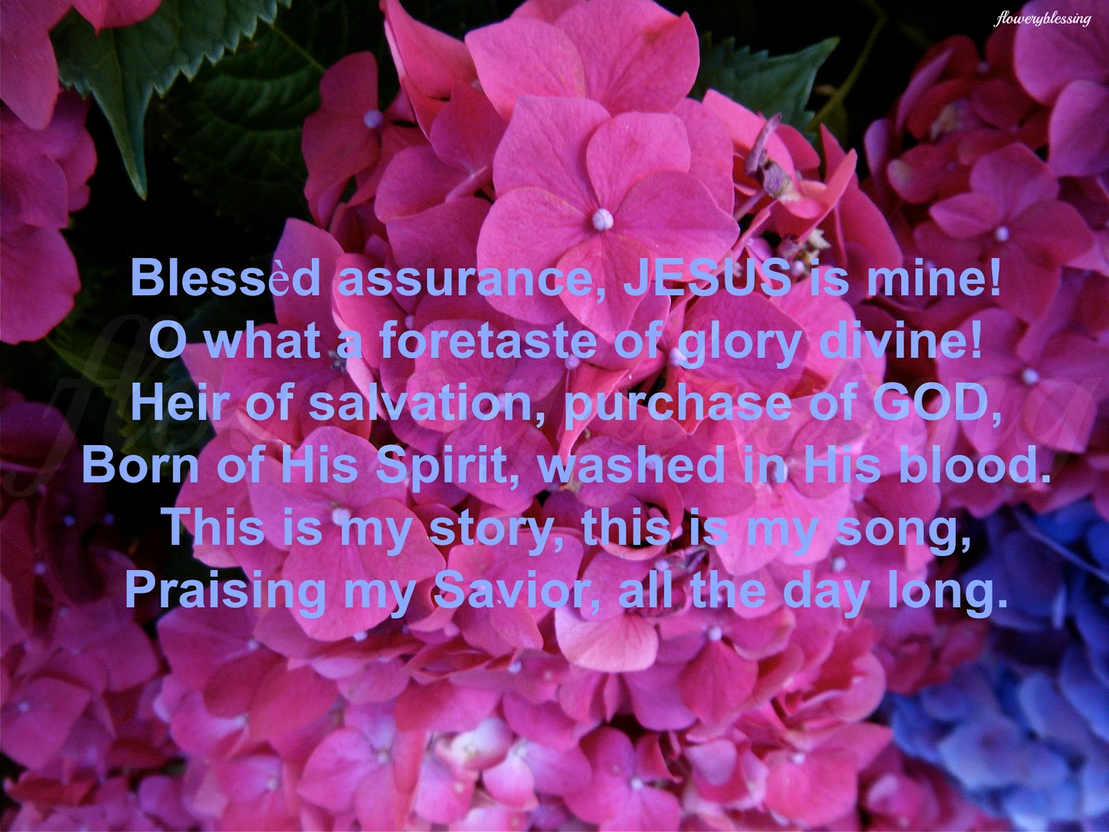 Flowery Blessing: Blessèd assurance, JESUS is mine! O what a foretaste ...