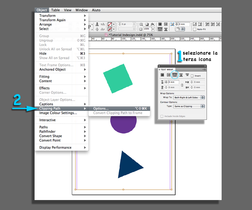 InDesign - Contornare immagini con il testo - Clipping Path
