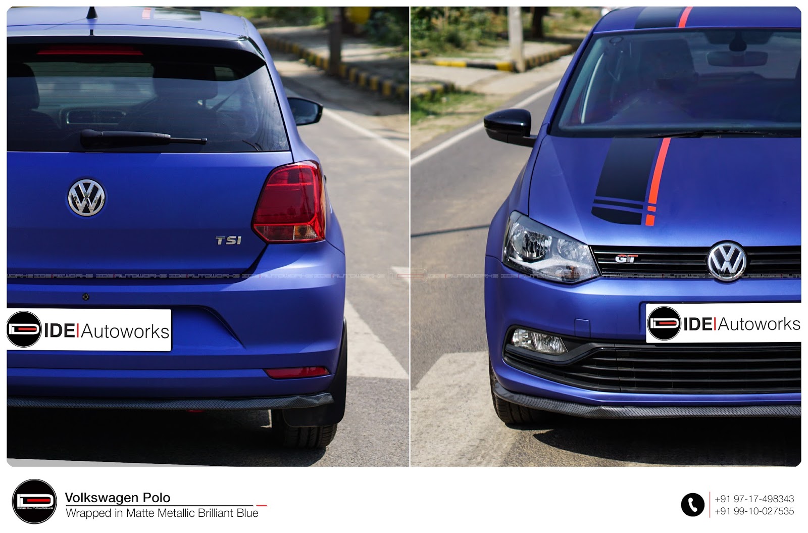 VW Polo: Brilliant Blue Metallic Wrap | IDE Autoworks
