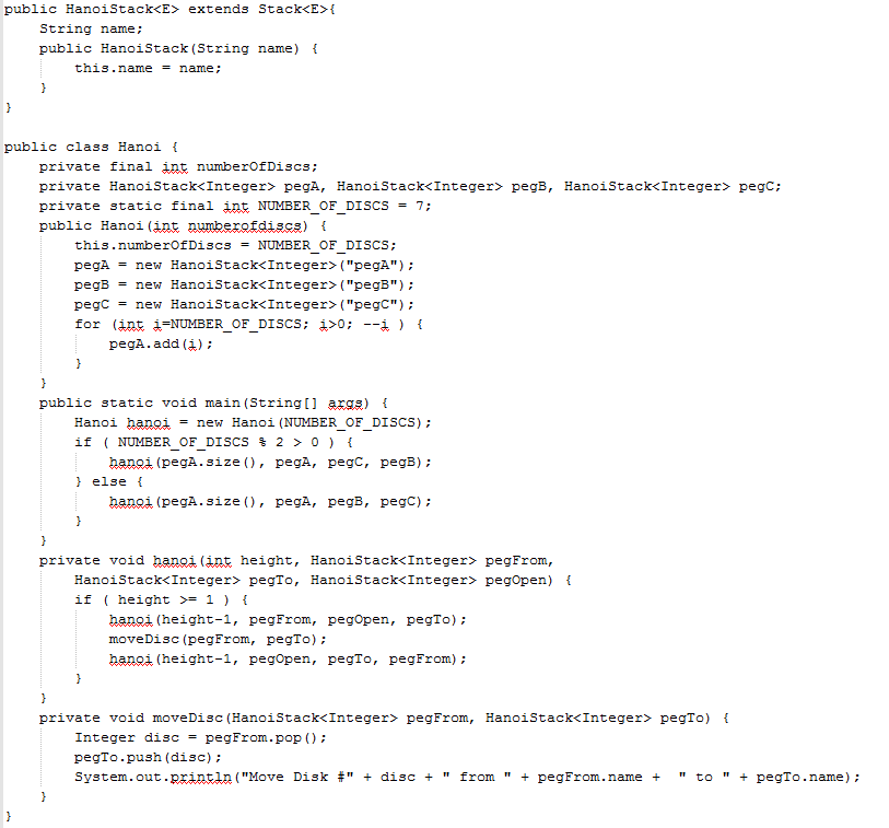 All About Software: Towers of Hanoi, Java implementation