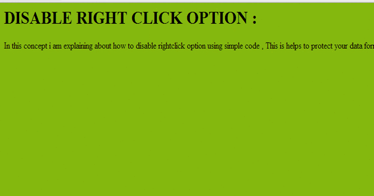 How to Disable right click option