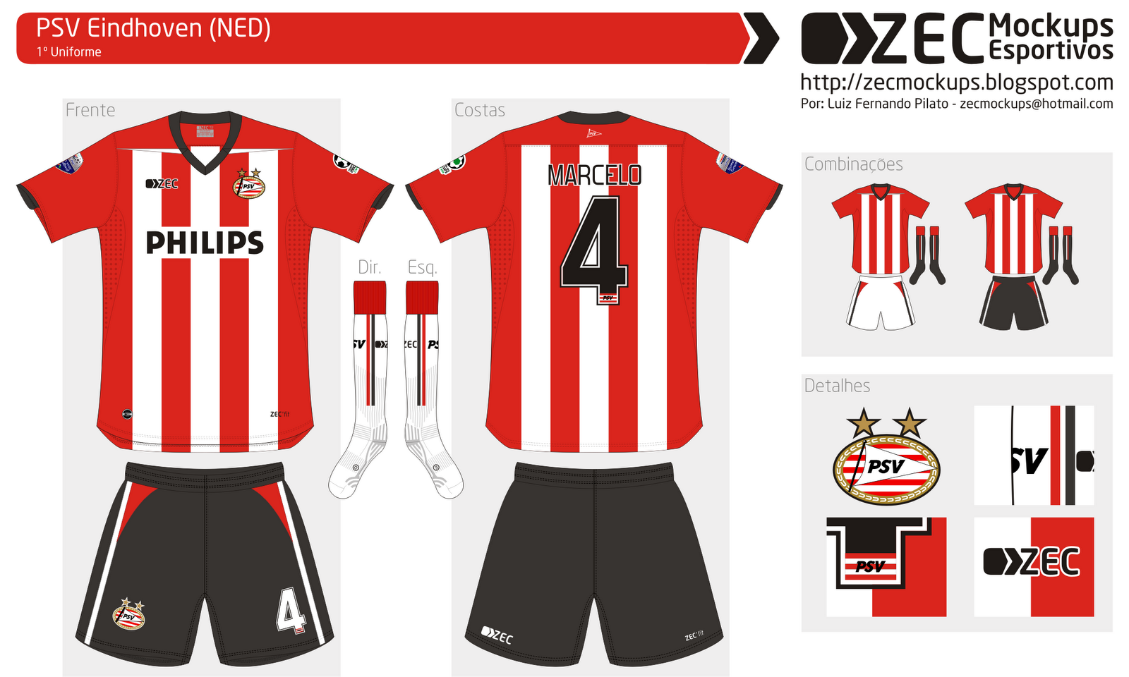Campeonato de Mockups Camisetas de Futebol: Coleção 13 - PSV Eindhoven ...