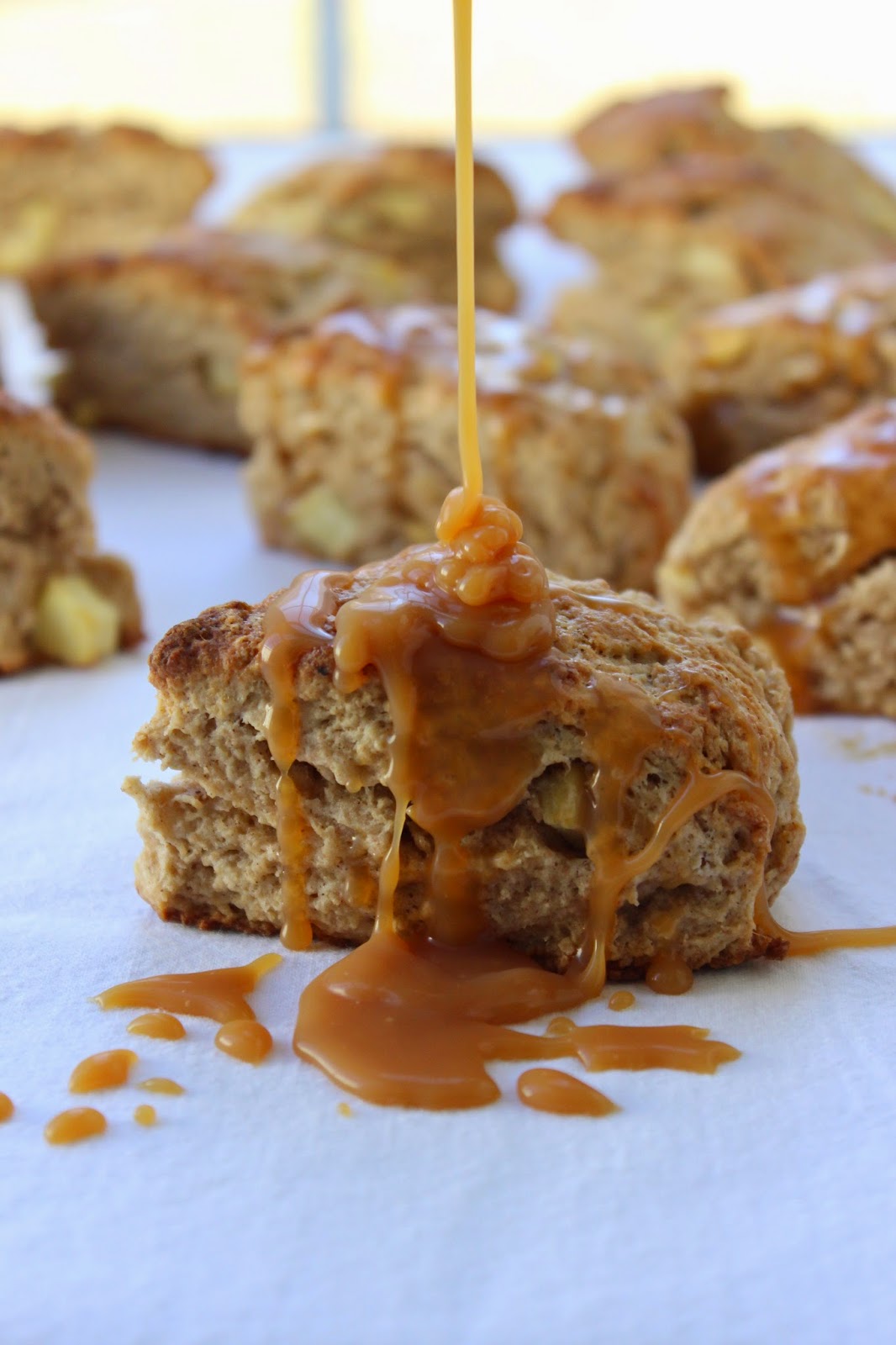Stew or a Story: Whole Grain Apple Scones with Caramel Sauce