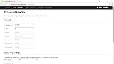 My Network Lab: Configuring Meraki MS Cloud Managed Switch
