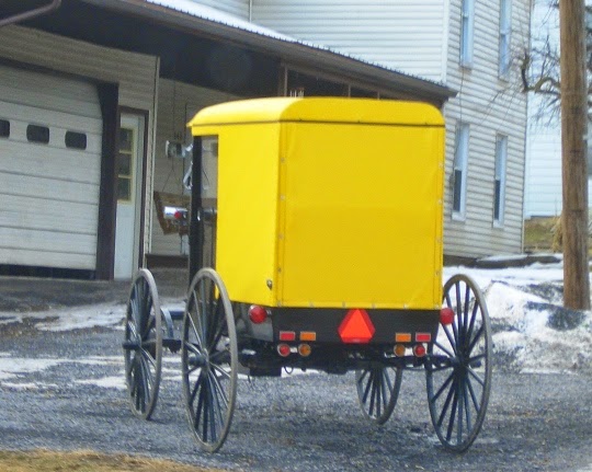 Amish Life: The Yellow Amish Buggies of Big Valley, Pennsylvania.