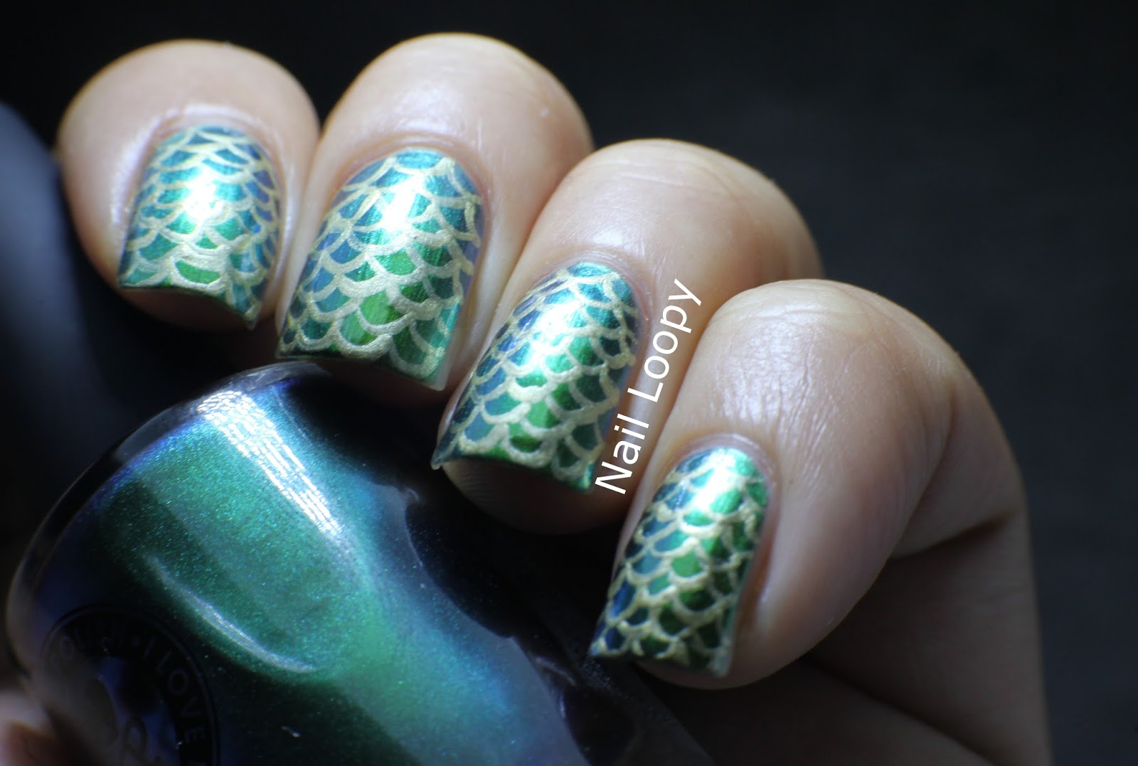 nail loopy: ILNP REMINISCE MERMAID SCALE NAILS