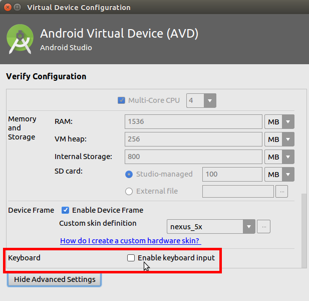 Android の emulator で物理キーボード入力が出来るようにする | 穀風