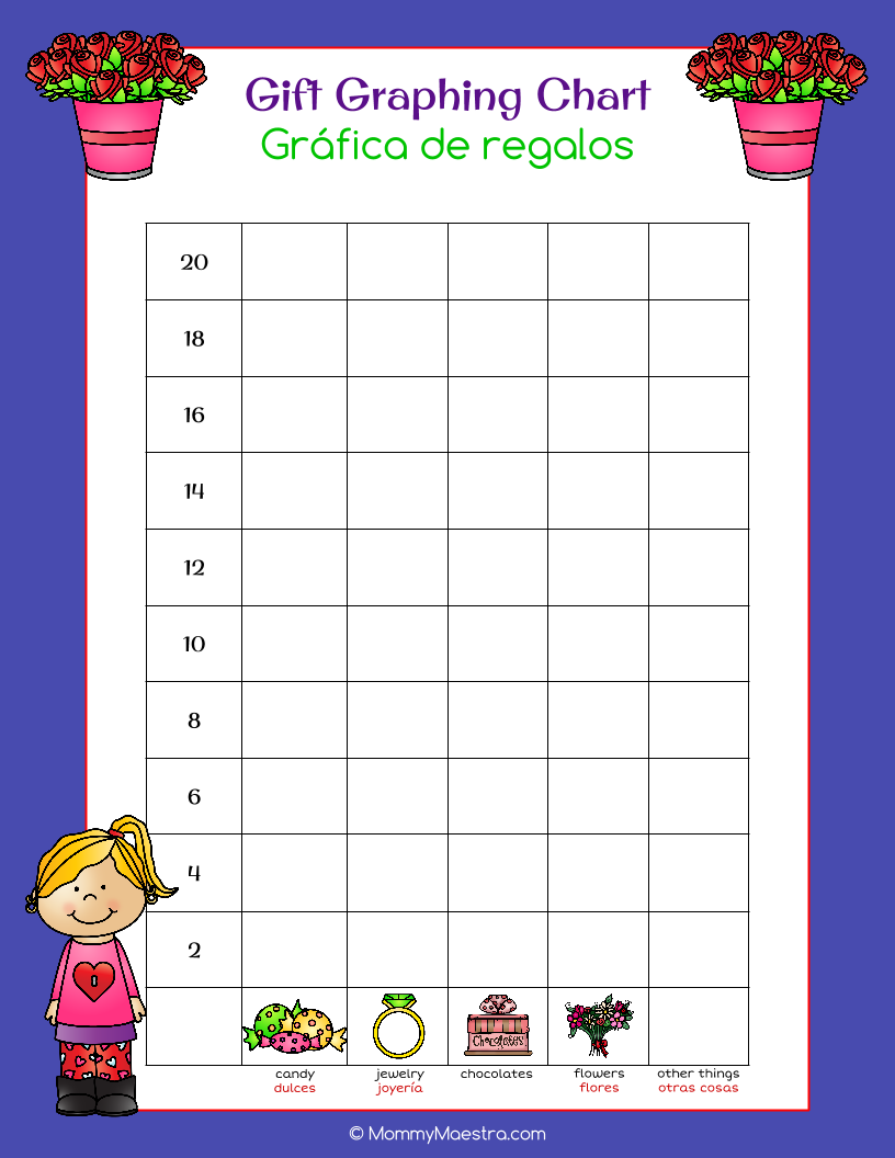 Mommy Maestra: Bilingual Candy & Gift Graphing Charts for Valentine's Day