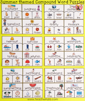 Nyla's Crafty Teaching: Summer themed Compound Word Activity