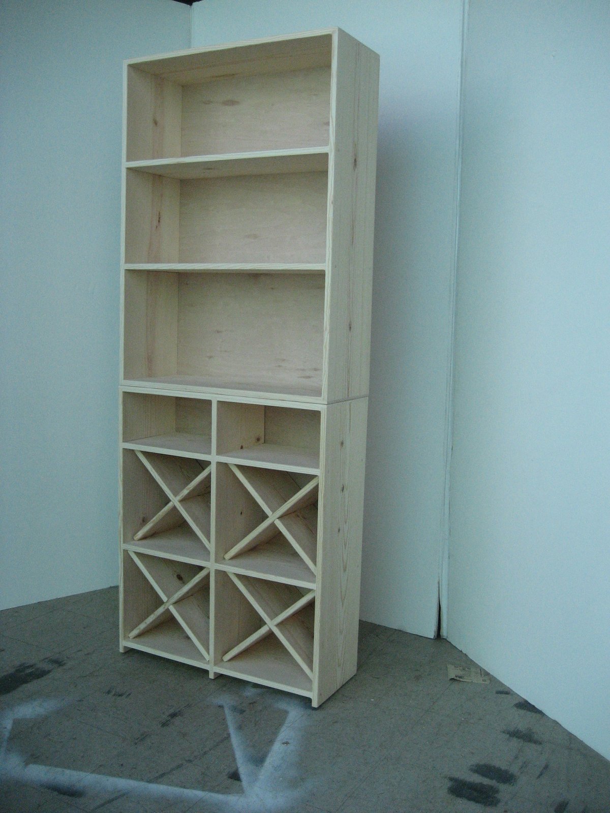 stumasa: wine rack bookcase solid pine