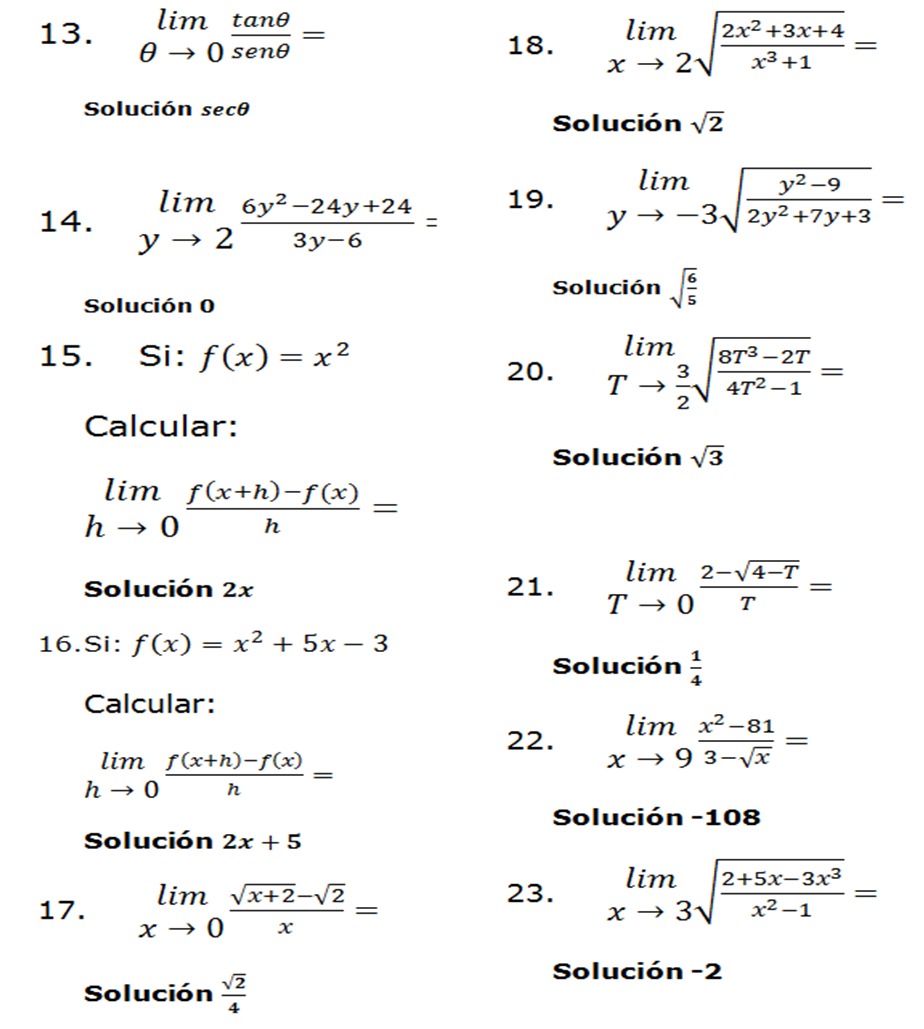 Newton Matemáticas: Ejercicios de límites determinados e indeterminados.