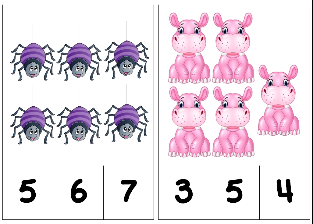 Bermulanya di sini...: Animal theme : Number clip cards