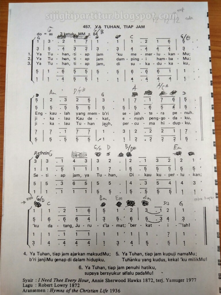 KJ 457. Ya Tuhan Tiap Jam Chord
