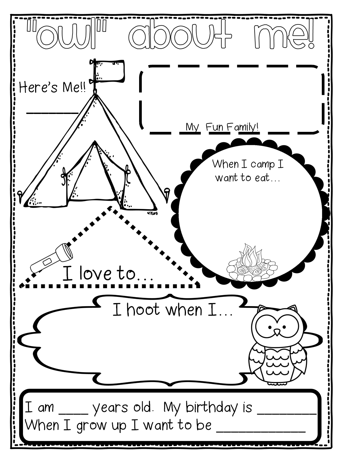 Camp worksheets