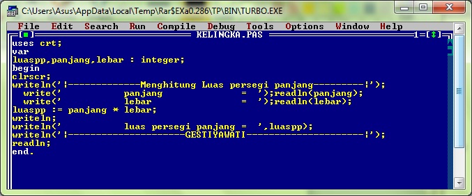 Kumpulan source kode pascal untuk pemula