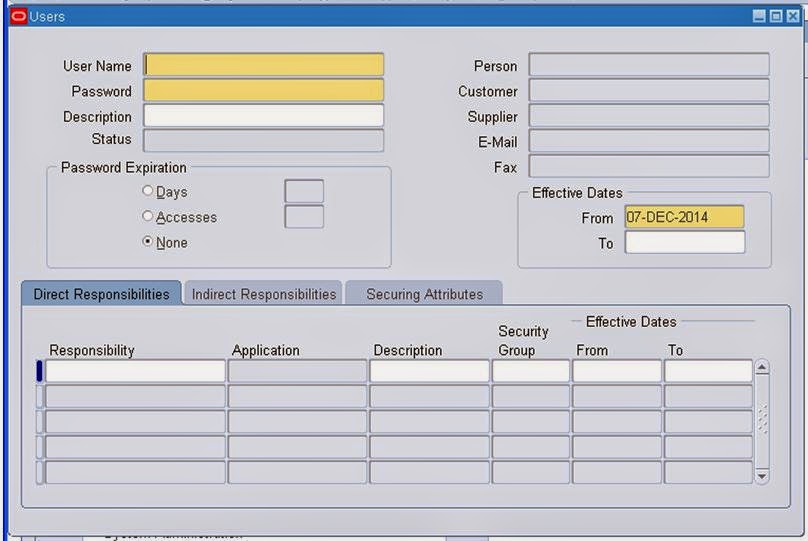 How Can Create A User In Oracle Apps R12 Or How Can Assign A Responsibility To A User Oracle 