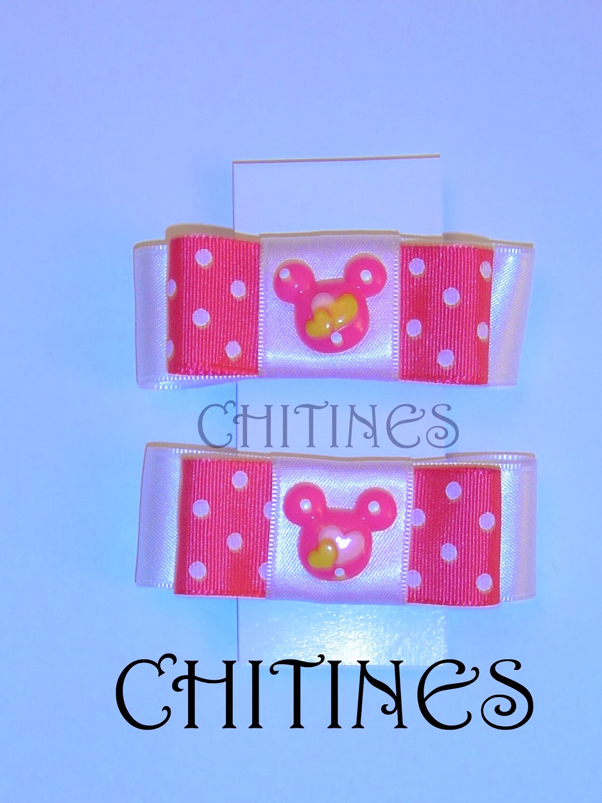 CHITINES FIELTRO Y OTRAS MANUALIDADES: LAZOS COLECCIÓN MINNIE MOUSE PINK