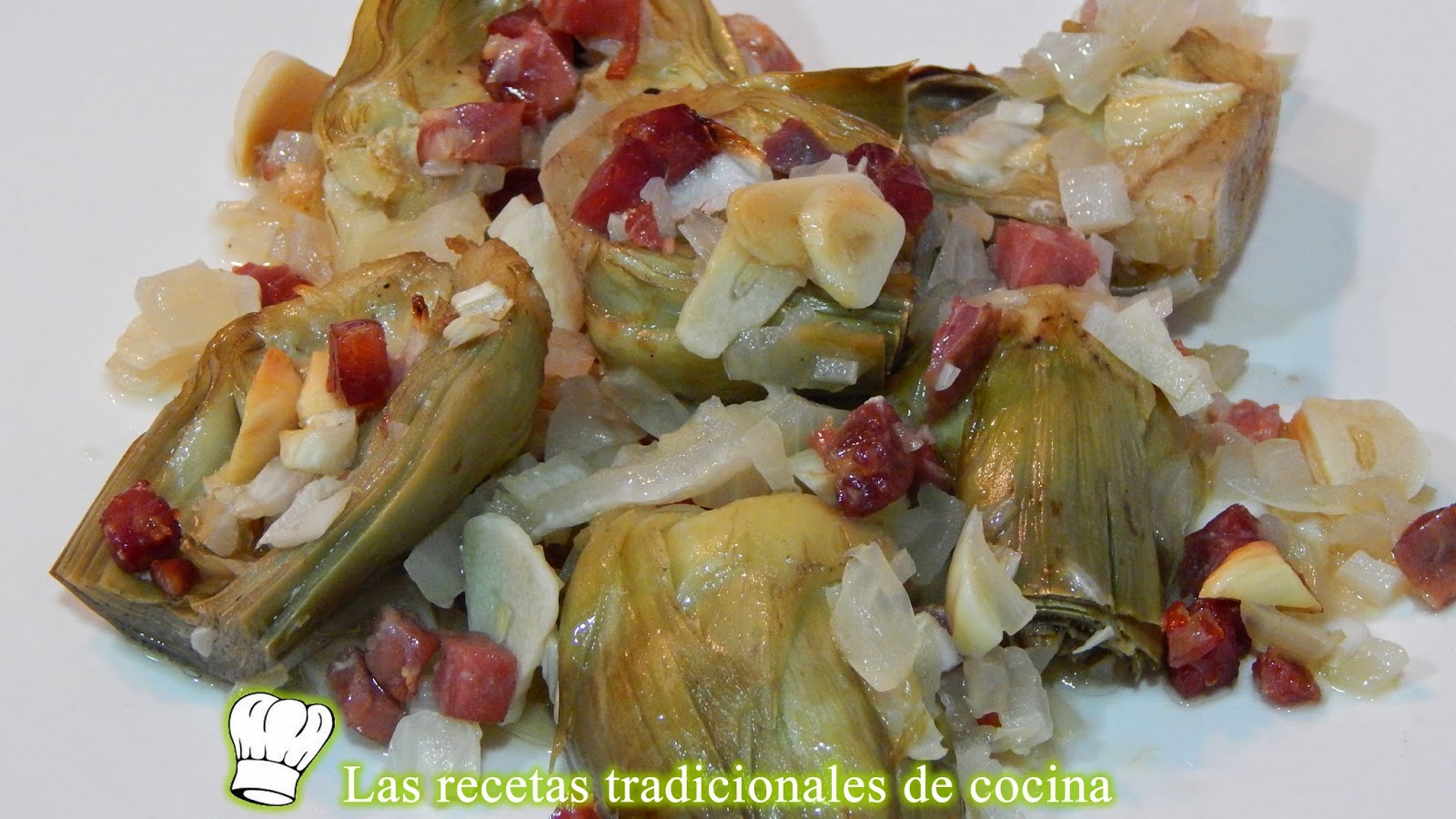 Receta fácil de alcachofas al horno con jamón - Recetas de cocina con ...