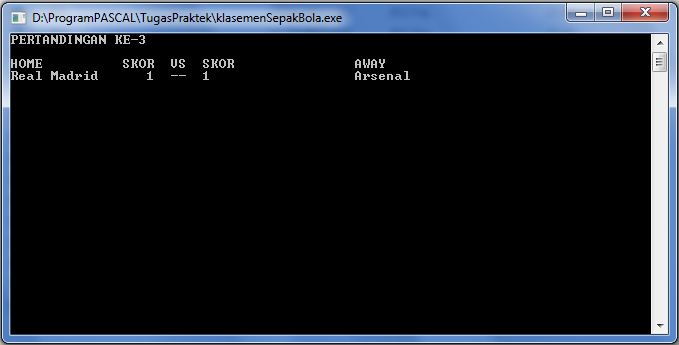 Membuat Contoh Program Klasemen Sepak Bola dengan PASCAL