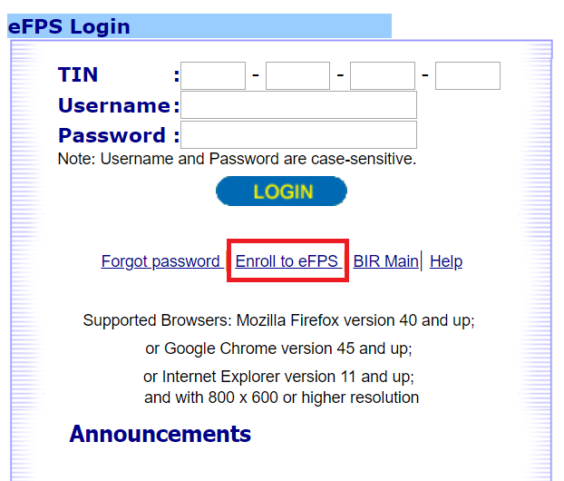 How to Register with the BIR eFPS (eFiling and Payment System) - Ines ...