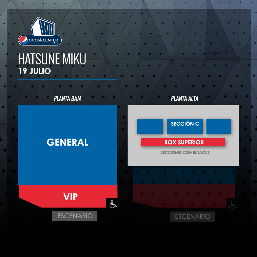 Mapa oficial Pepsi Center WTC "HATSUNE MIKU EXPO 2018 USA & MEXICO ...