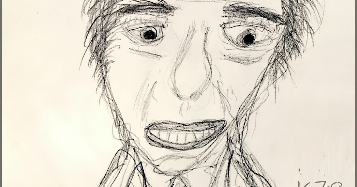 All This Is That: drawing: faces 1678 — watching the six o'clock news