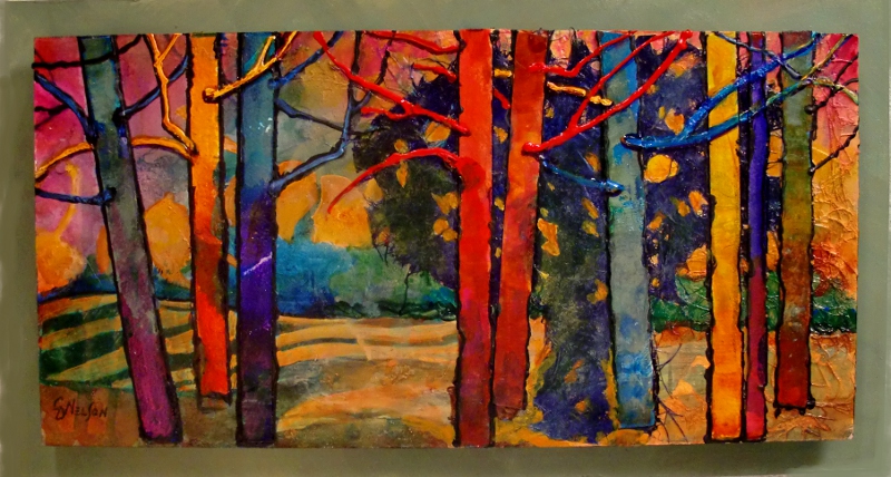 CAROL NELSON FINE ART BLOG: "TREE PARTY" 12035, contemporary mixed ...