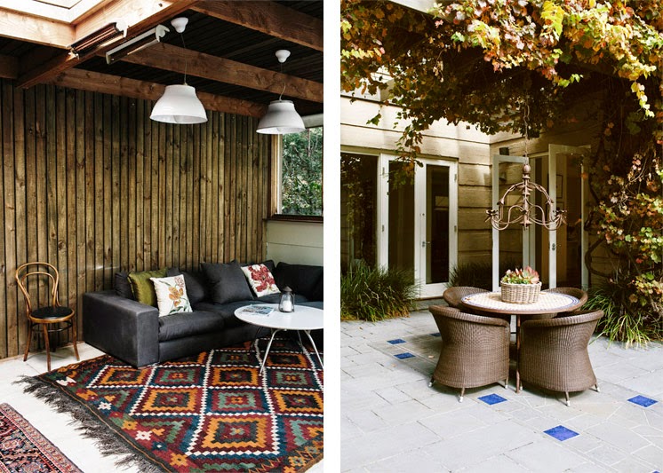 Keltainen talo rannalla: Modernia, vintagea ja rustiikkia