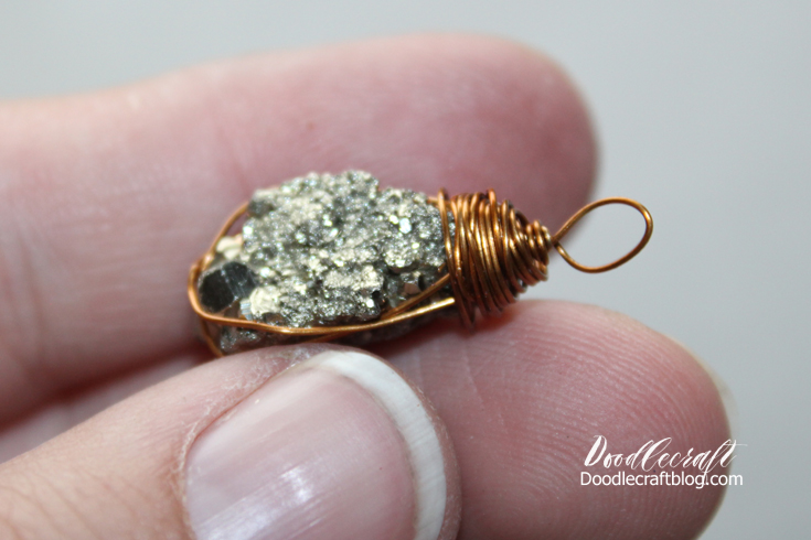 Iron Pyrite Fool's Gold Rock Wire Wrapped Necklace!