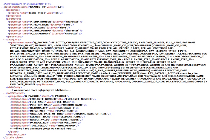 Oracle Apps: Create XML Publisher report without RDF