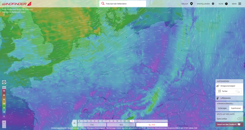 Windfinder jetzt auch animiert
