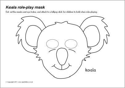 early play templates: Koala masks
