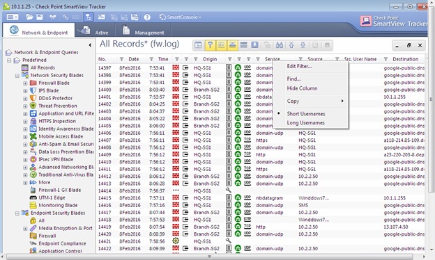 My Check Point CCSA Journal: Check Point SmartView Tracker