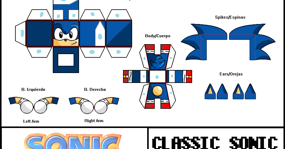 Classic Sonic (papercraft #13/ Sonic the hedgehog)