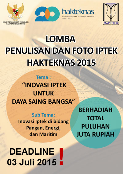 Lomba Penulisan dan Foto Iptek 2015 - Men of School