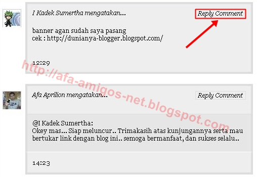 Cara Membuat Reply Comment Pada Komentar Di Blog ~ AMIGOS
