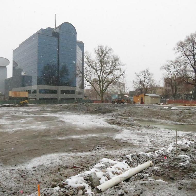 New Temple in Provo: Snowy, Quiet Day at the Tabernacle Site