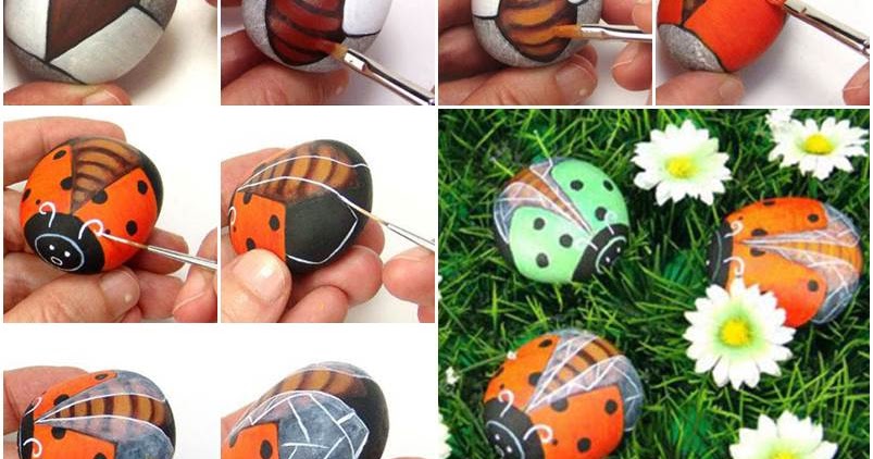 DIY Kraf Kumbang Lady Bug Dari Batu.... - blog santai-santai jerr!