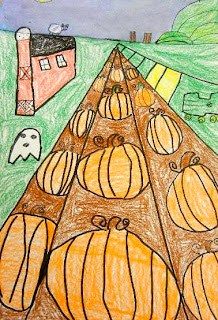 The Modern Art Smock: One-Point Perspective Barn and Pumpkin Patches