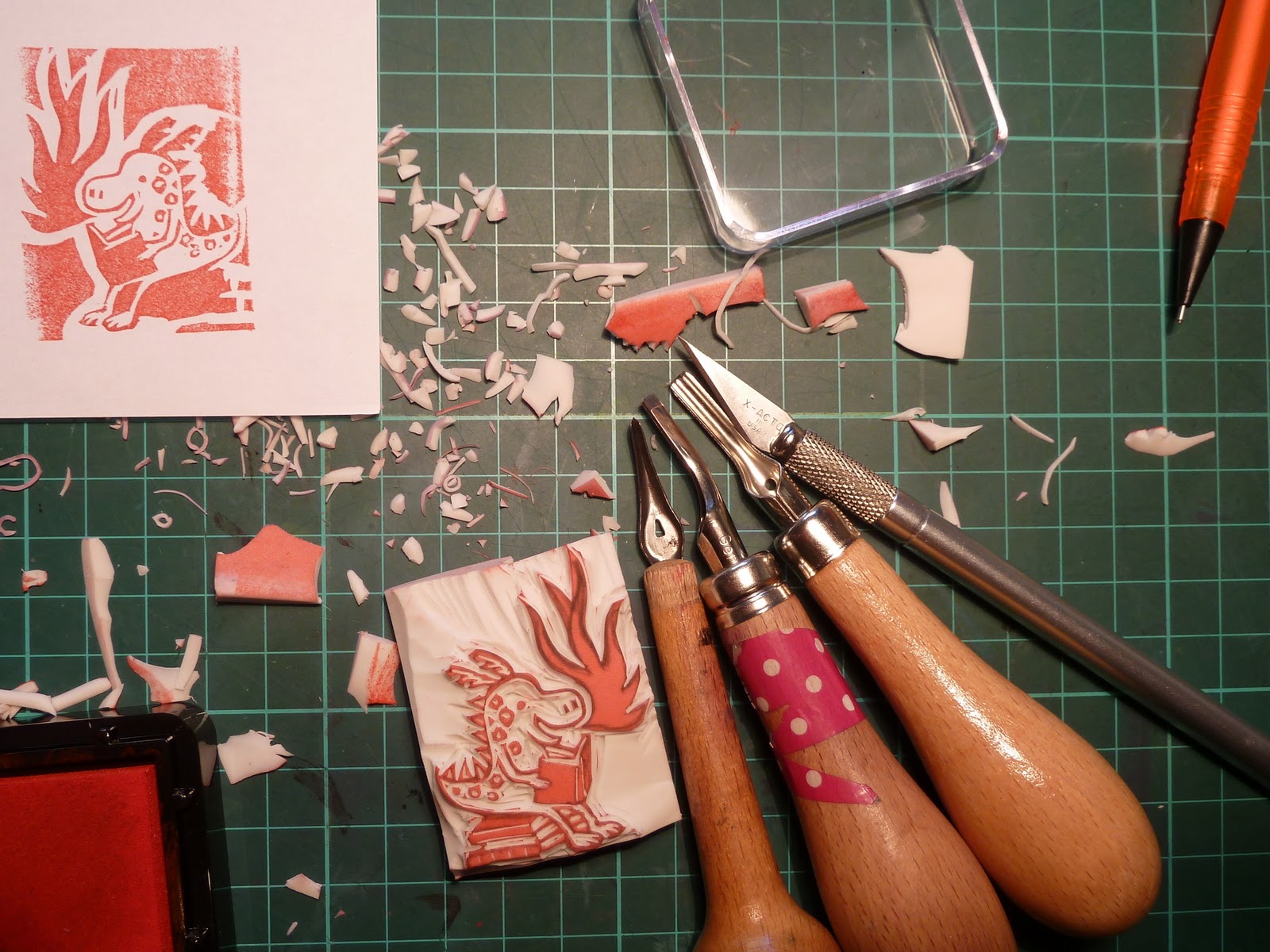 a Stamp a Day: extra stamp carving workshop