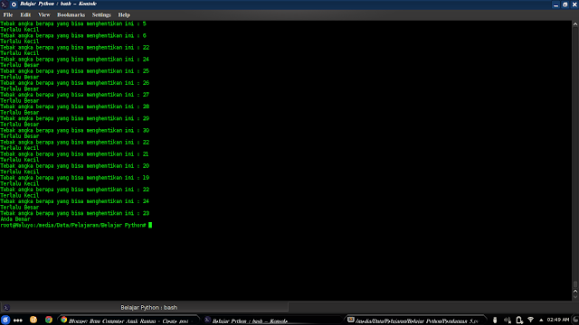 Cara Membuat Permainan Looping/Perulangan di Python