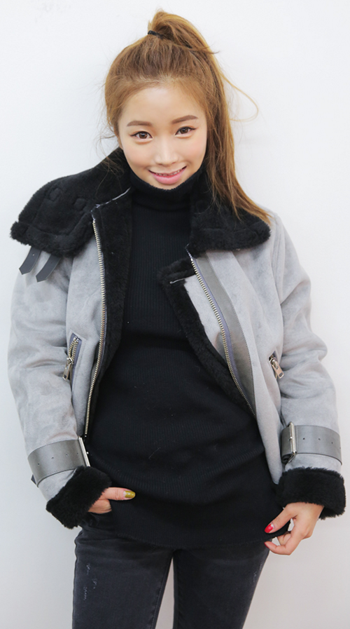 [Stylenanda] Convertible Neck Lined Jacket | KSTYLICK - Latest Korean ...