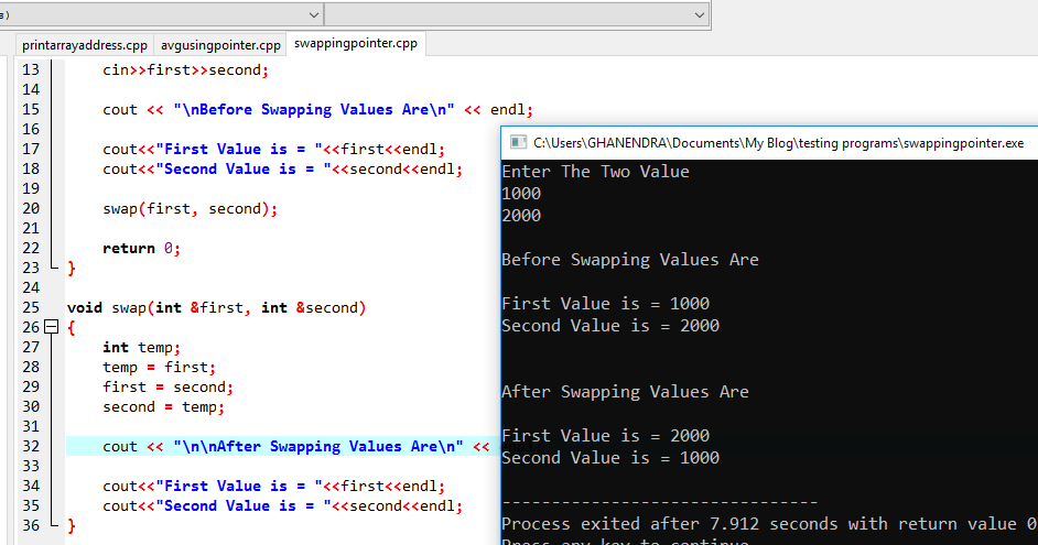 C Program To Swap Two Numbers Using Pointers Learn Coding Youtube Vrogue