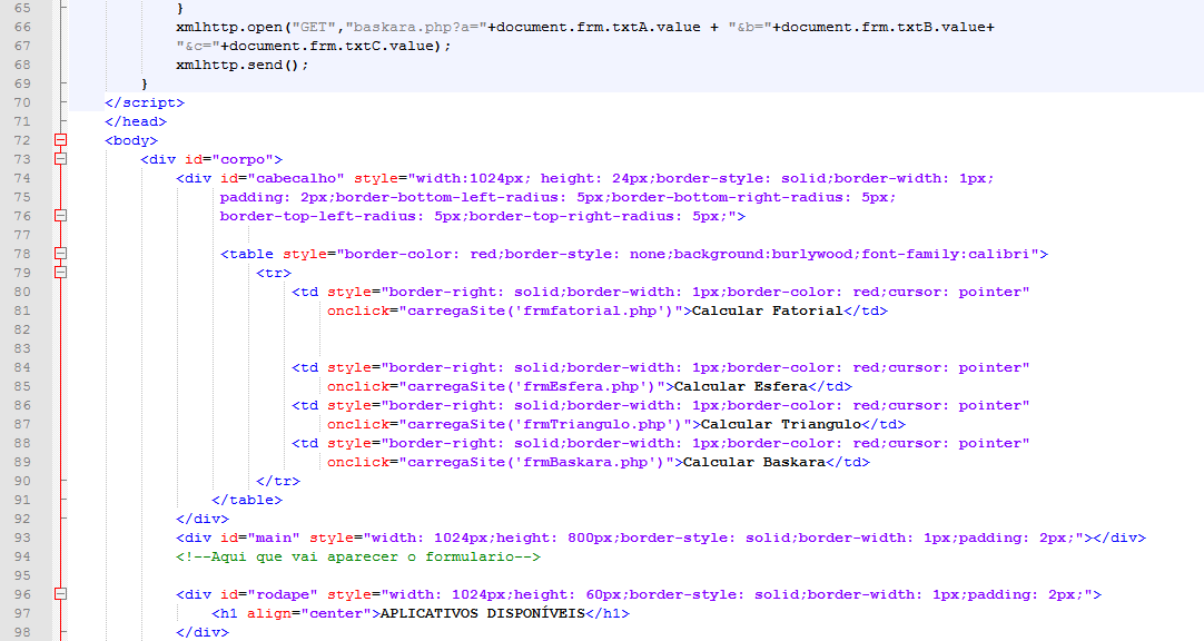 Programa Em Php Com Html Css Javascript E Ajax Para Calcular