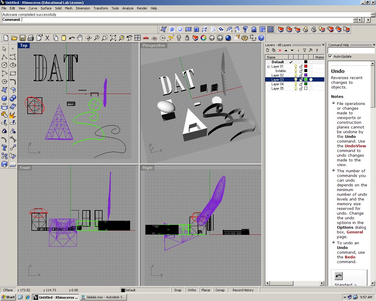 Architectural Visualisation: WIP: Class #3: Modelling with Rhino