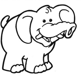 Dibujos para imprimir y colorear: Elefante para colorear