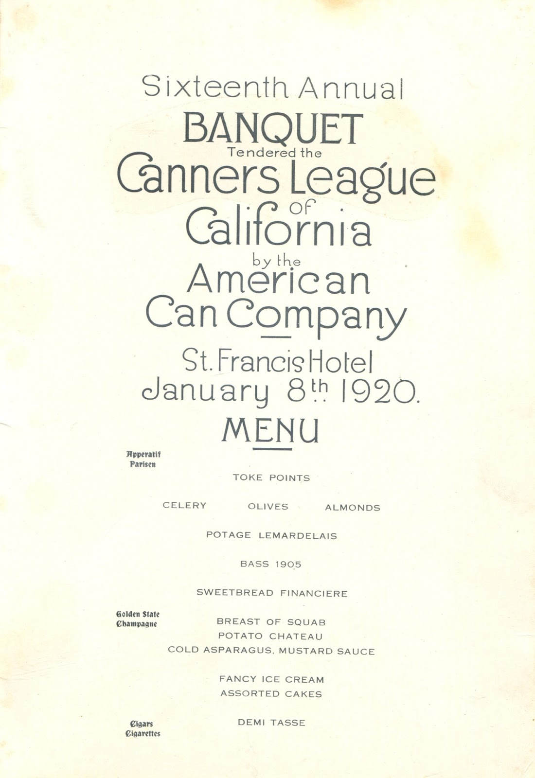 The American Menu: Echoes of the Jazz Age