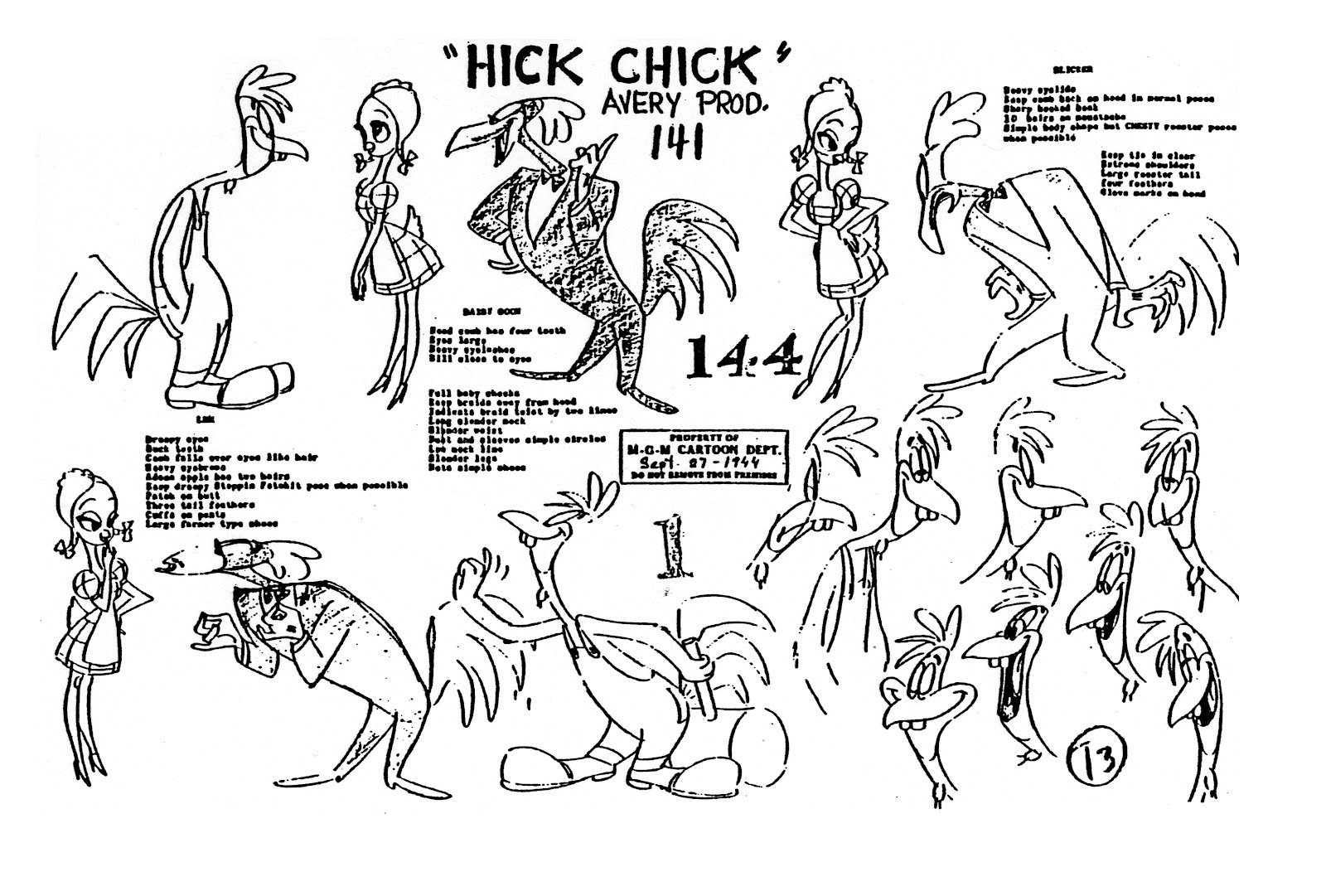 Craig Clark: More Tex Avery MGM Model Sheets