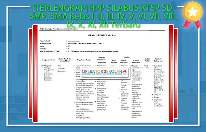 [TERLENGKAP] RPP SILABUS KTSP SD, SMP, SMA Kelas I, II, III, IV, V, VI ...