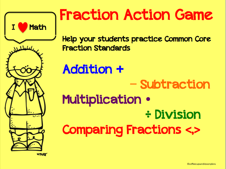 Fraction Action Fun with Friends! - Coffee Cups and Lesson Plans